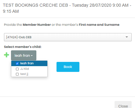Booking Creche in Clubfit – Clubfit Software